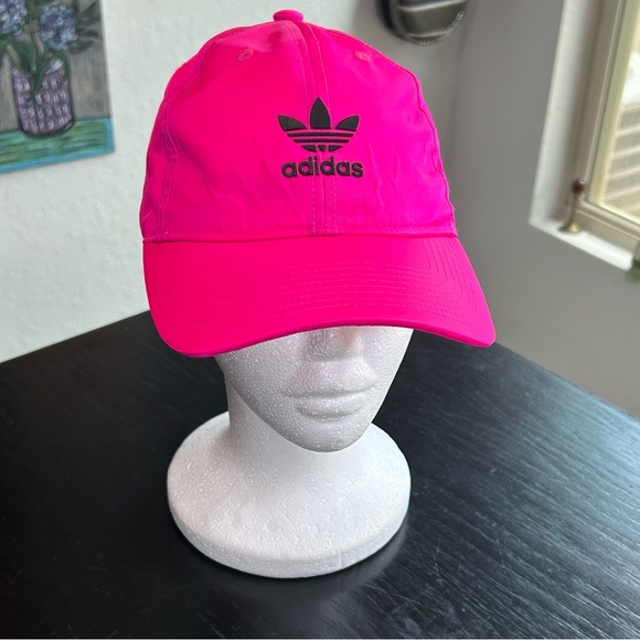 adidas | Accessories | Adidas Neon Pink Cap Nylon Baseball Cap Good ...